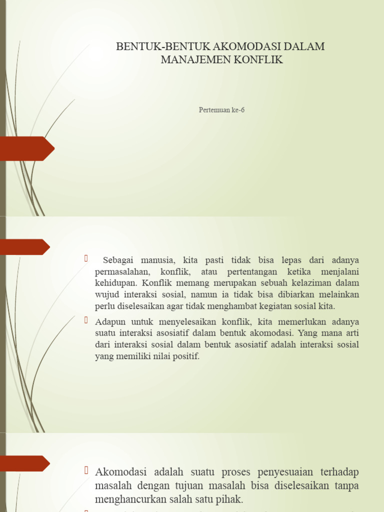 Bentuk-Bentuk Akomodasi Dalam | PDF