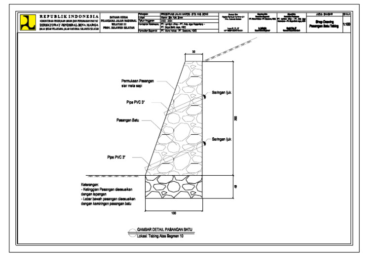 SHOP DRAWING PASANGAN BATU-Pas - Bat Tebing | PDF