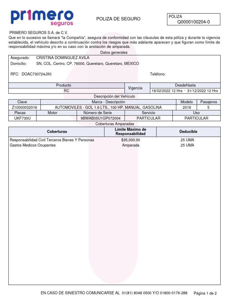 Descarga Poliza | PDF | Póliza de seguros | Seguro