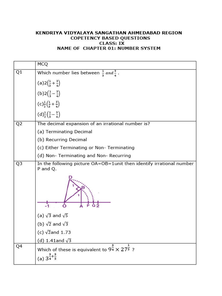 9 Maths CBQ | PDF | Rectangle | Circle