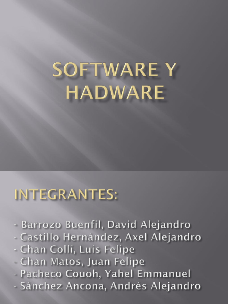Software. Presentación PDF | PDF | Hardware de la computadora | Informática