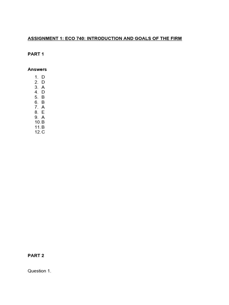1) Assignment 1 - Answers | PDF | Inflation | Interest