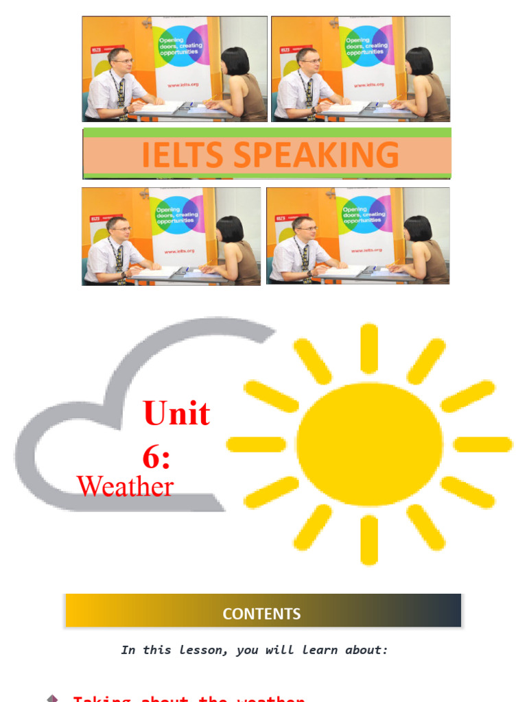Unit 6 - Speaking Weather | PDF | Language Development | Languages