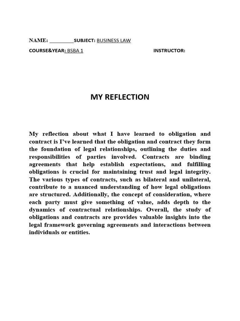 Reflection | PDF