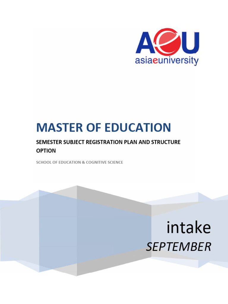 MEd Semester Structure Option - Intake 2023 - September V4 | PDF ...