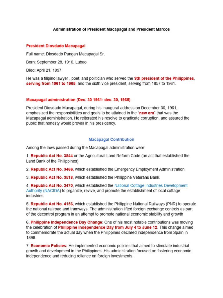 Marcos Administration | PDF | Philippines | Government