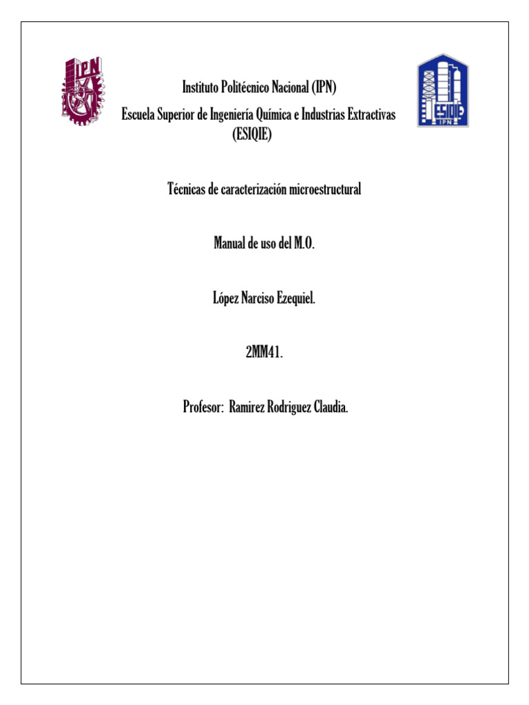Manual de Uso del Microscopio Óptico | PDF | Óptica | Microscopio