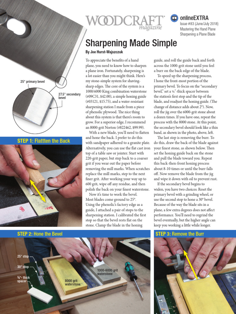 83 - Hand Plane Mastery - Sharpening A Plane Blade | PDF | Tools ...