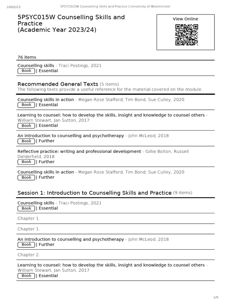 Counselling Skills Course Resources | PDF | Psychotherapy | Group ...