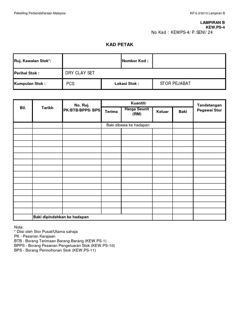 Borang Kewangan PS-4 Terkini | PDF