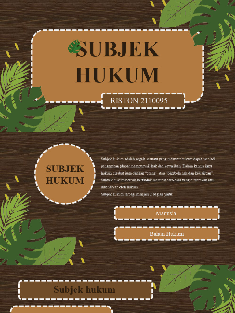Pengertian dan Contoh Subjek Hukum | PDF | Hukum
