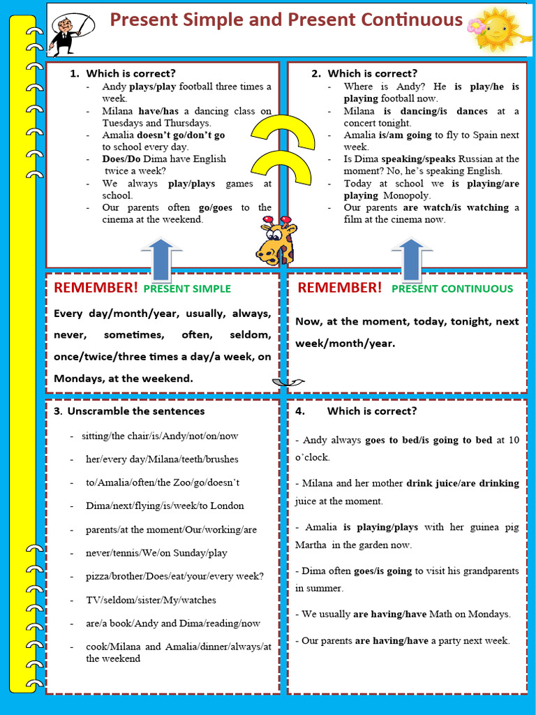 Present Simple and Present Continuous - 79015 | PDF