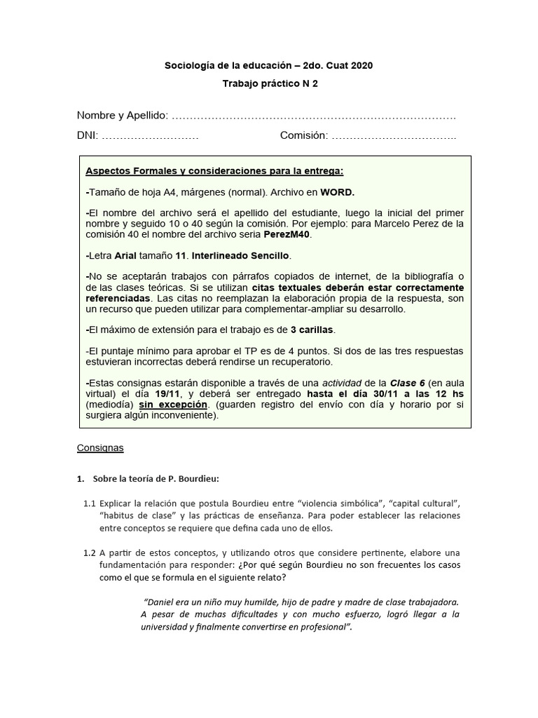 Trabajo Practico N 2 | PDF | Plan de estudios