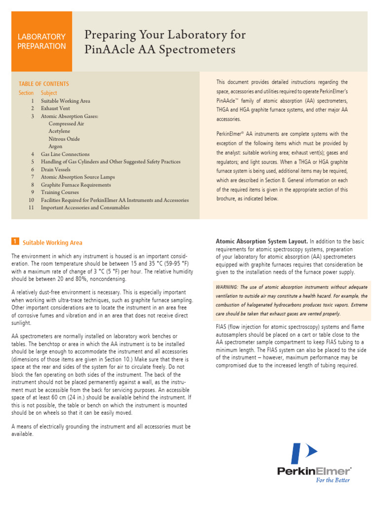 PinAAcle 900 Family Preparing Your Lab | PDF | Atomic Absorption ...