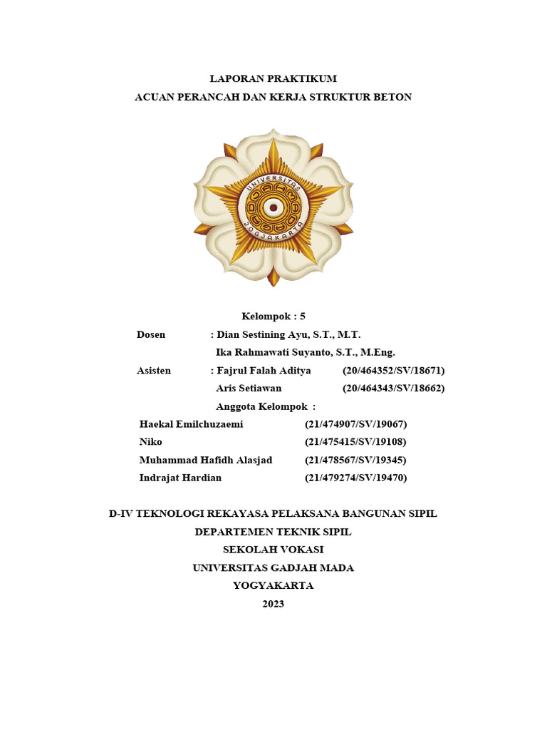 Laporan Kelompok 11 Bekisting DTS UGM | PDF