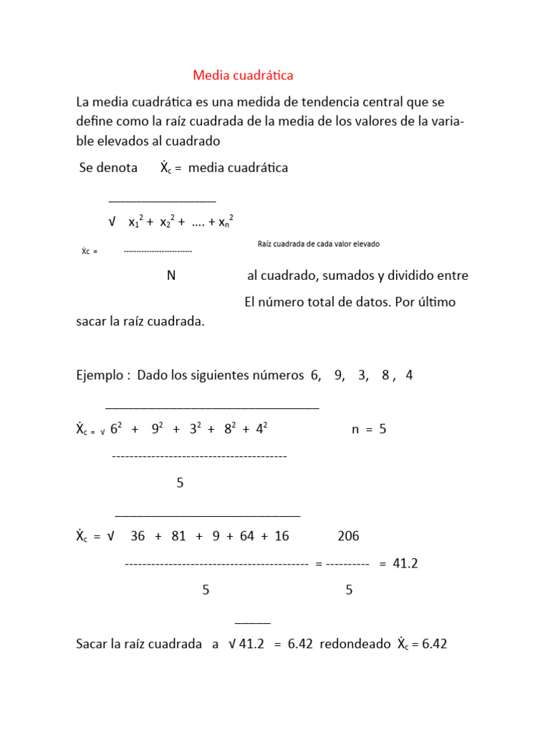 Media cuadrática | PDF