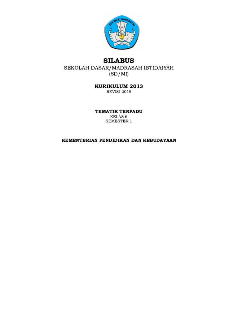 Silabus Kelas 6 Tema 1 (Datadikdasmen - Com) .Doc-2 | PDF | Karier & Perkembangan