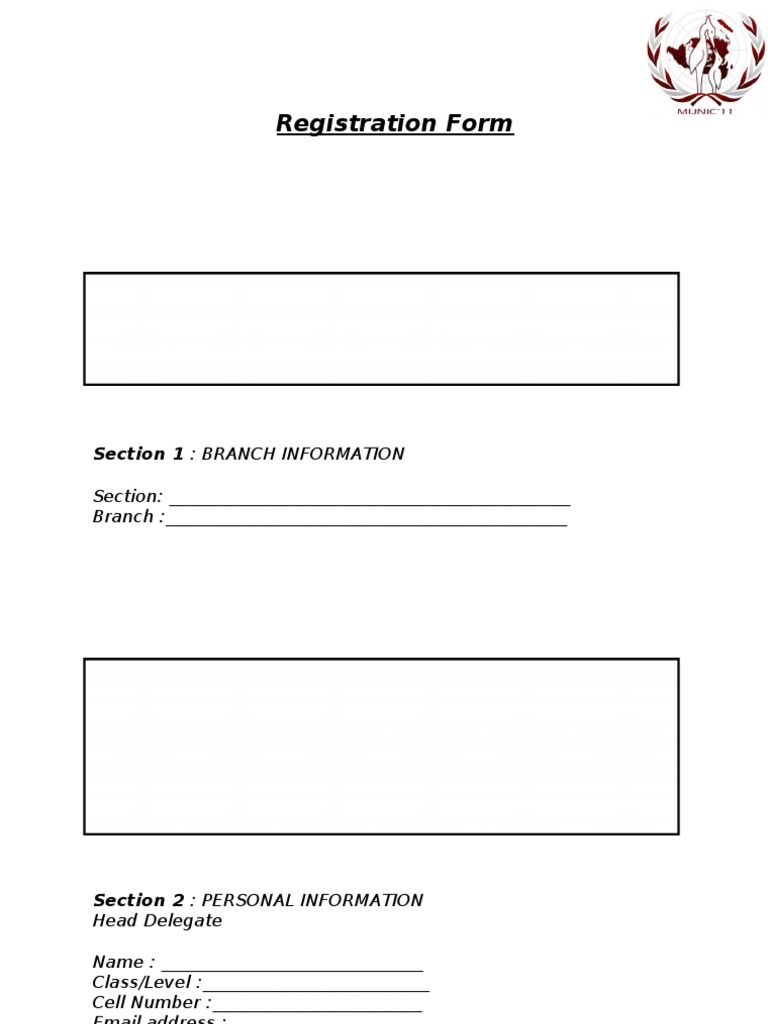 MUNiC 2011 Registration Form | PDF