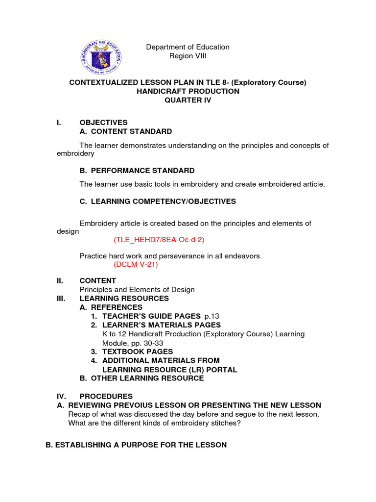 Contextualized-Principles of Design | PDF | Learning | Embroidery