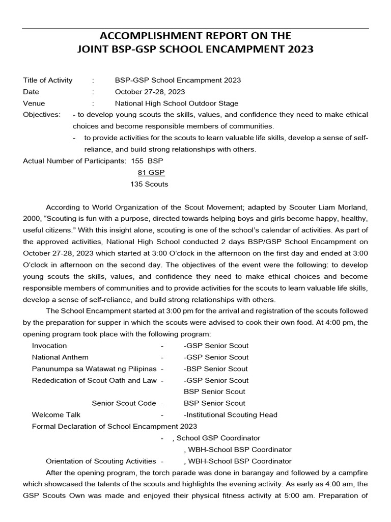 Acr BSP GSP | PDF | Scouting | Youth Movements