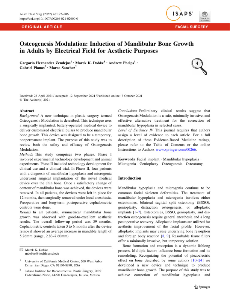 Osteogenesis Modulation | PDF | Implant (Medicine) | Surgery