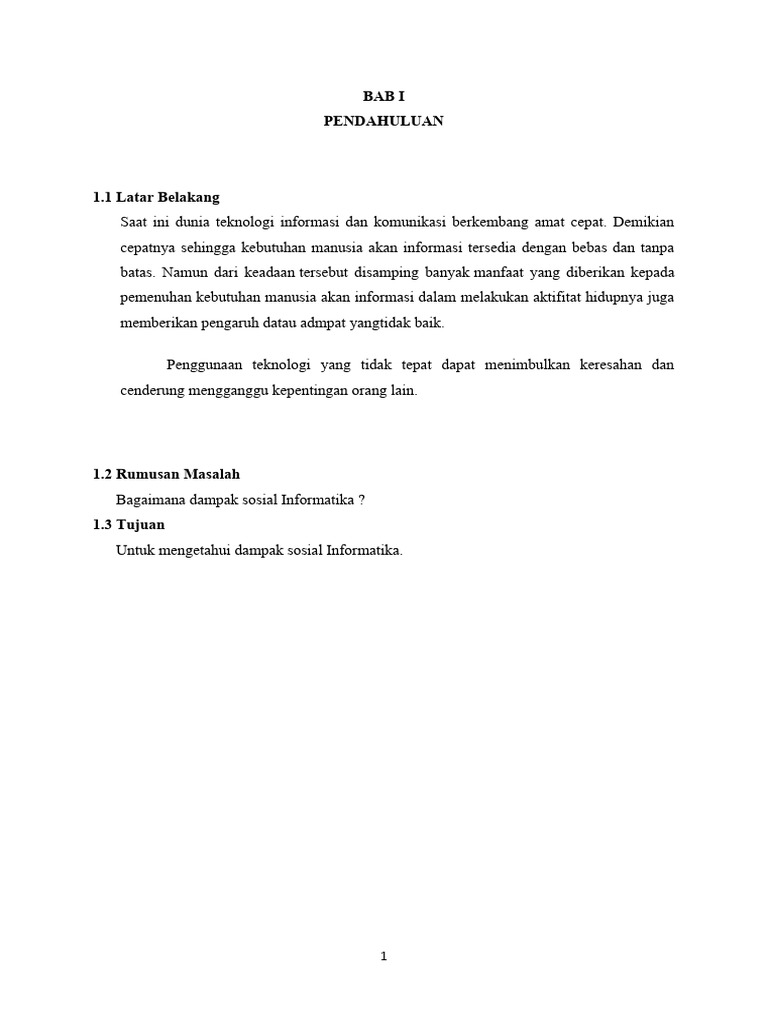 Makalah Dampak Sosial Informatika | PDF