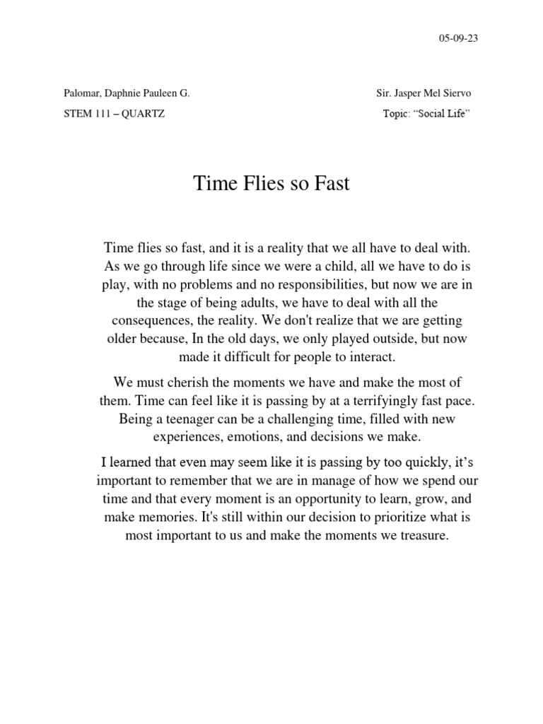 Time Flies So Fast | PDF