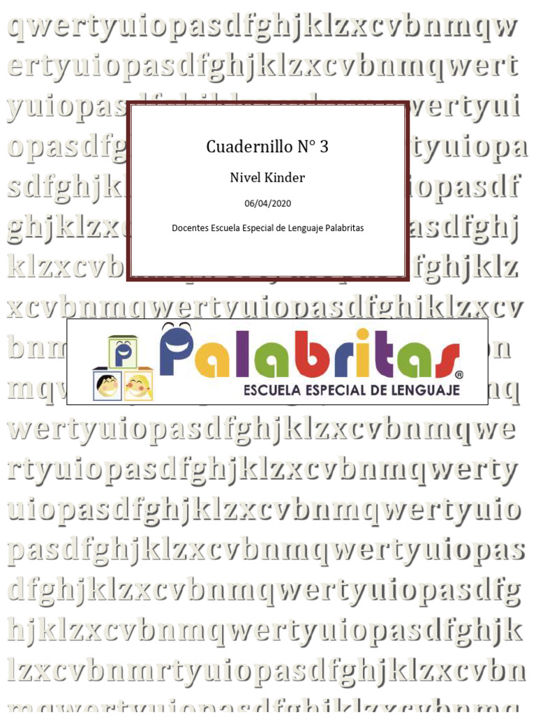 Cuadernillo 3 Kinder | PDF | Educación de la primera infancia