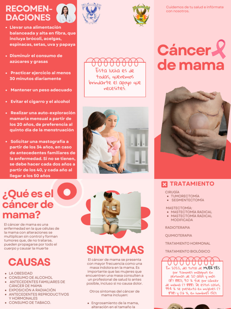 Triptico Cancer de Mama | PDF | Cáncer de mama | Cáncer
