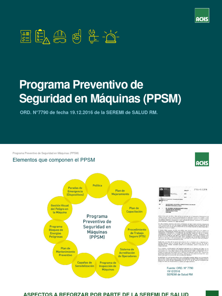 Programa Preventivo de Seguridad en Máquinas y Equipos (PPSM) - ORD. N ...