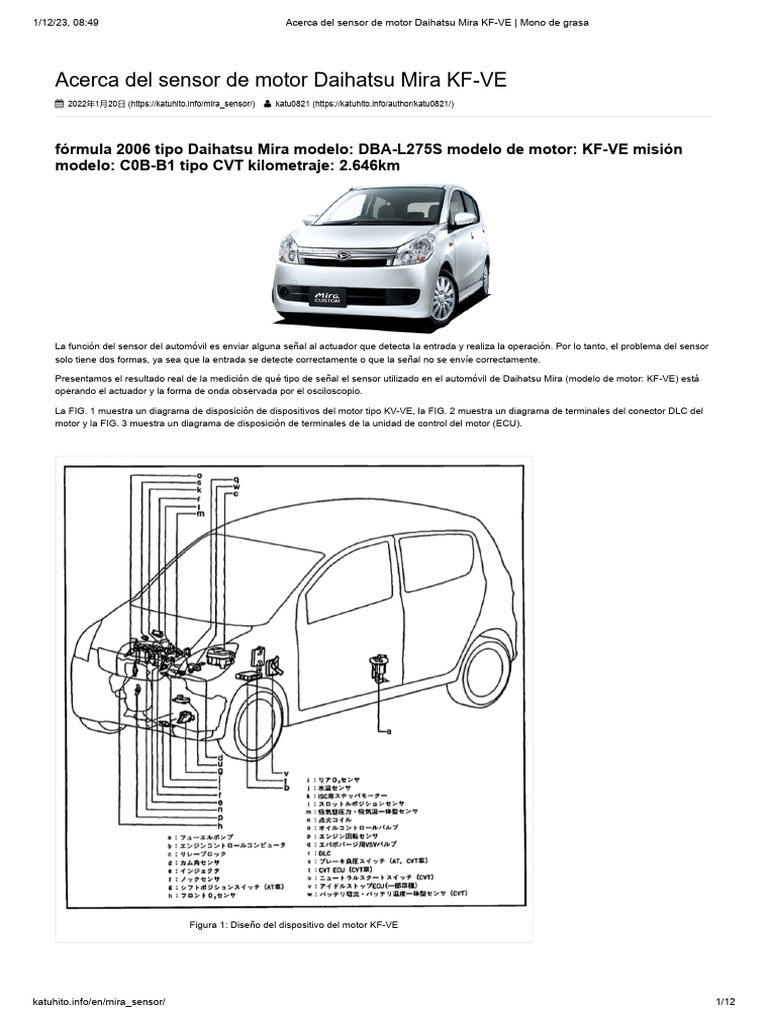 Sensor Motor Daihatsu Mira KF-VE | PDF | Acelerador | Inyección de ...