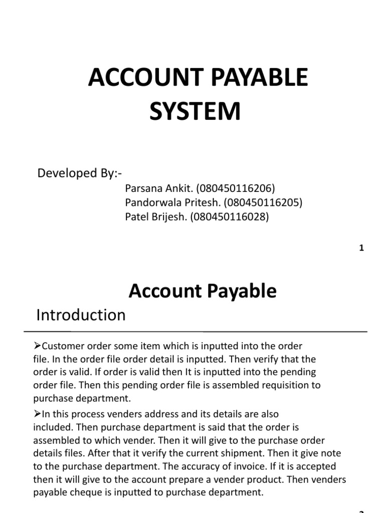 Account Payabel Sysytem-Bis | PDF | Accounts Payable | Business