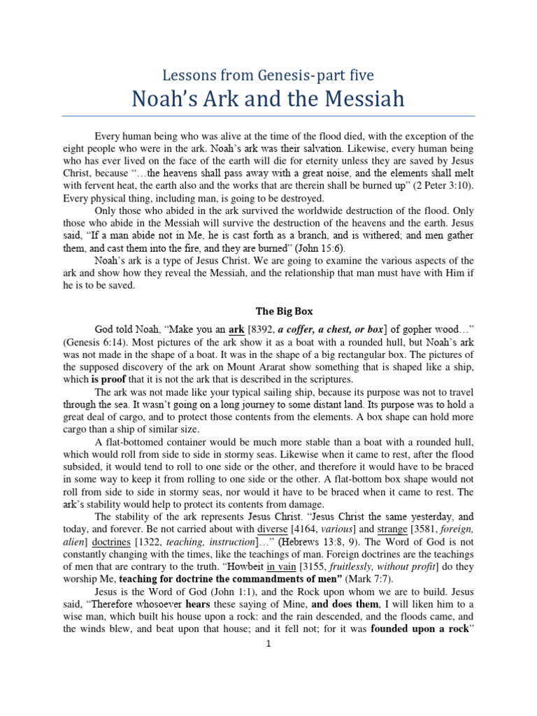 Noahs Ark and The Messiah | PDF | Noah's Ark | Jesus