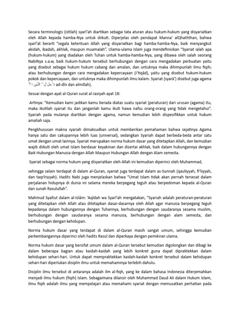 Syariat, Fiqih, Qanun Dan Urf | PDF