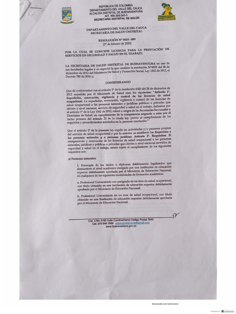 Licencia SST L.M.A | PDF