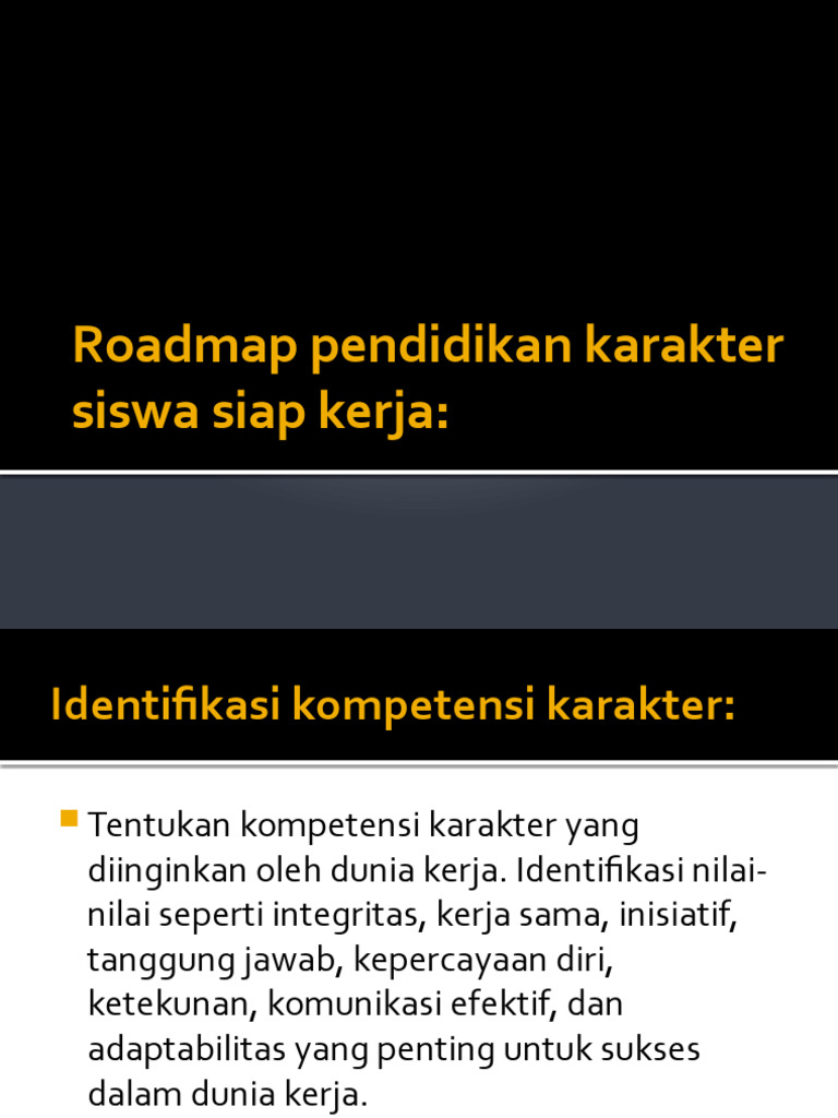 Roadmap Pendidikan Karakter Siswa Siap Kerja | PDF
