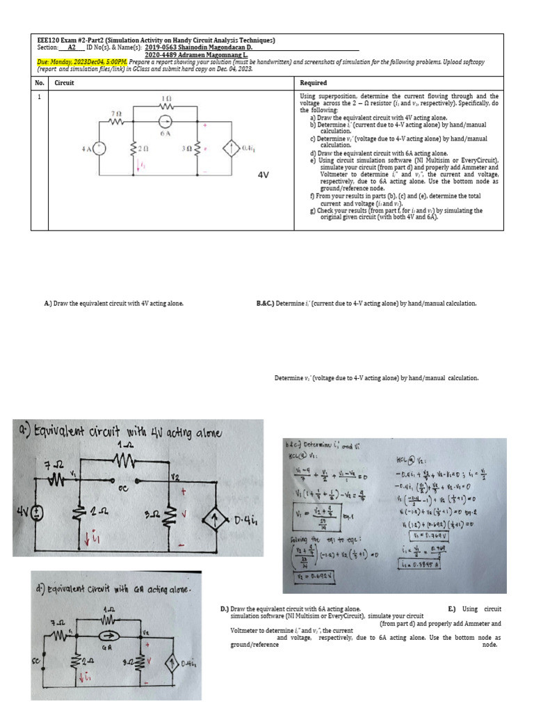 Eeeexam Part 2 | PDF | Electrical Network | Voltage