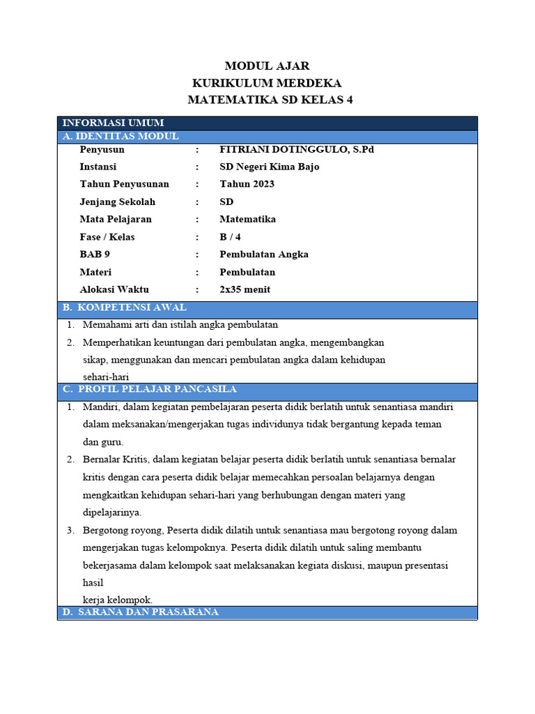 Modul Ajar UKUN PPG | PDF