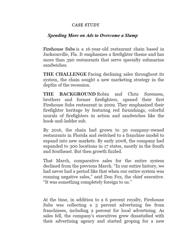 Case study-BRM | PDF | Marketing | Franchising