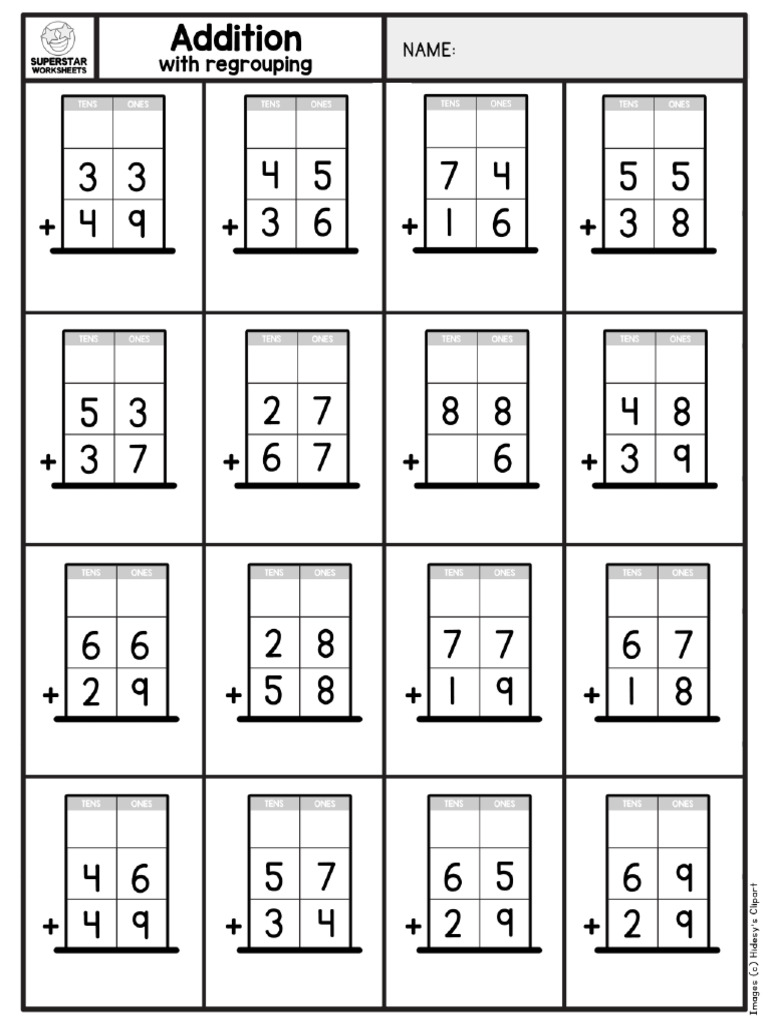 Addition Regrouping 1 | PDF