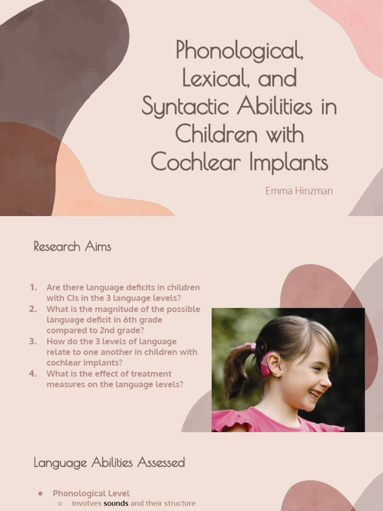 Development of Phonological Lexical and Syntactic Abilities in Children ...