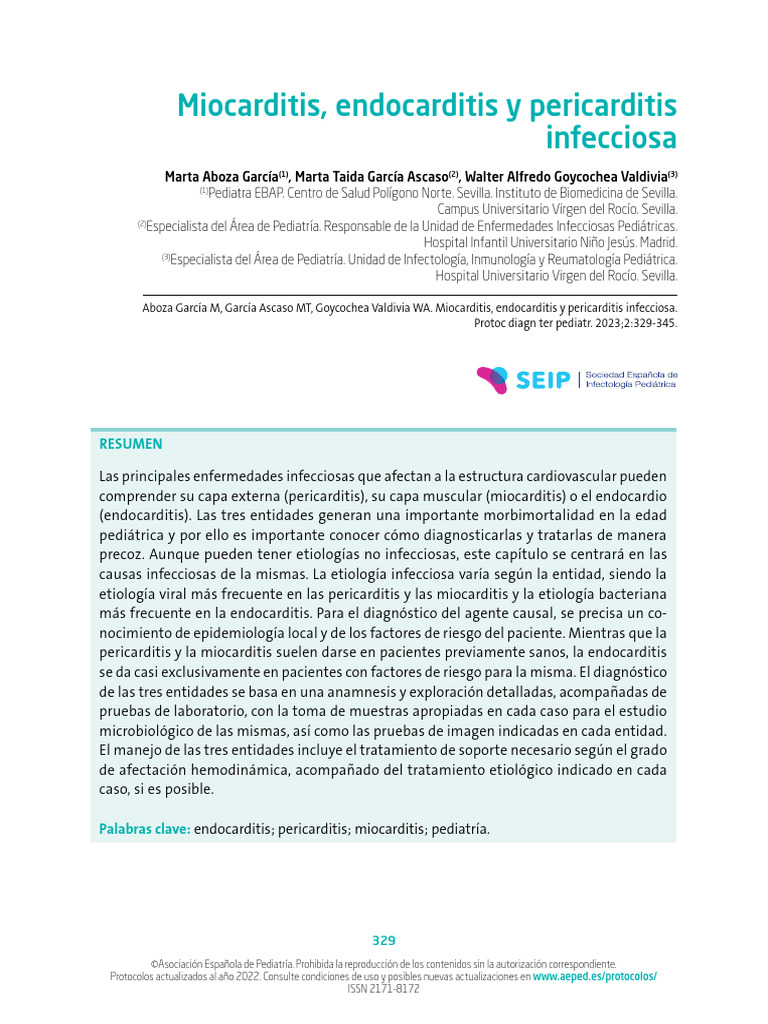 20 Miocarditis Endocarditis Pericarditis | PDF | Staphylococcus Aureus ...