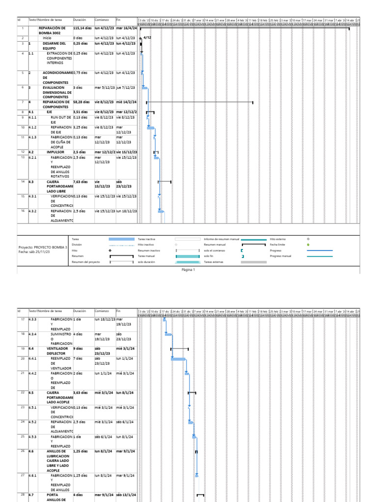 Plan Reparacion Bomba 3002 | PDF
