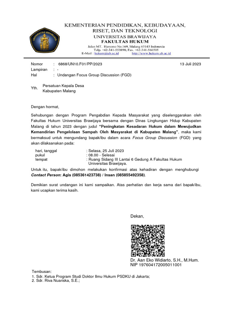 Undangan-Focus-Group-Discussion-Fgd (Persatuan Kepala Desa) | PDF
