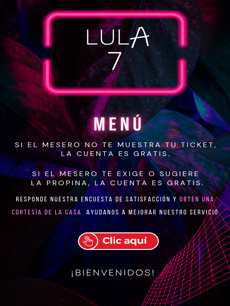 Menú - Lulá Terraza | PDF | Pancho | Cocina norteamericana