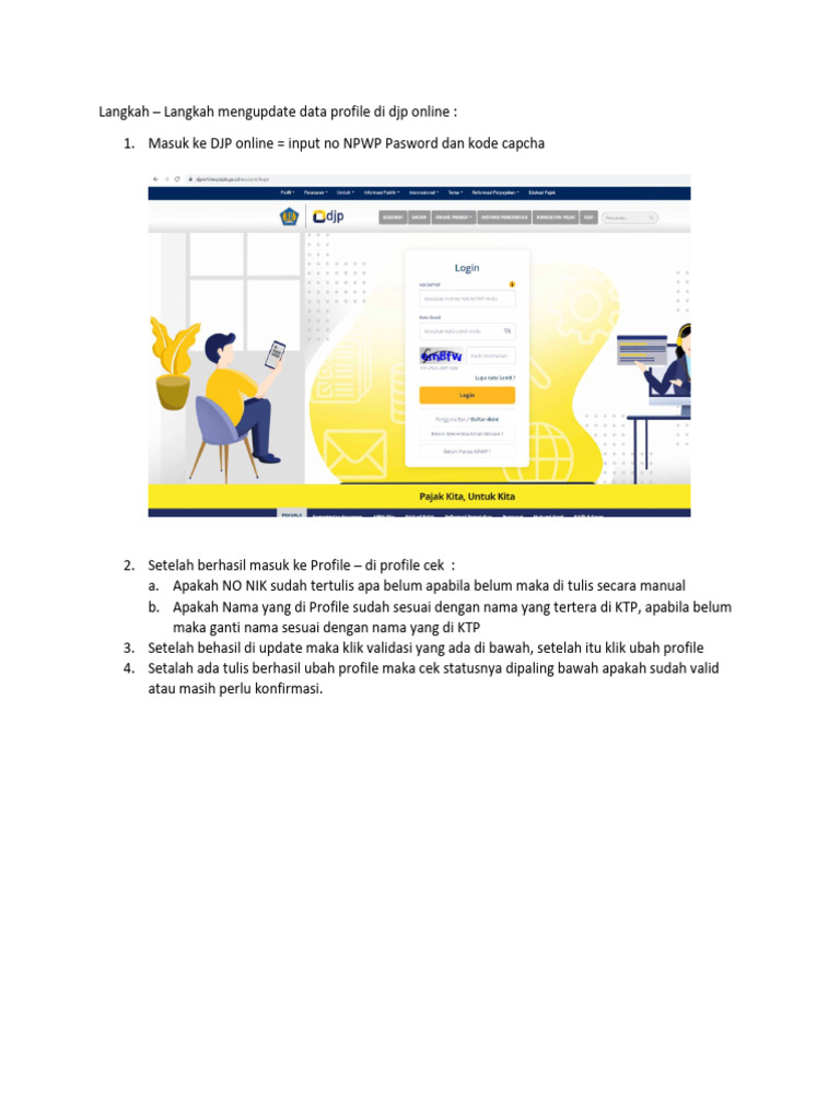 Langkah-Langkah Update Data Di DJP Online | PDF