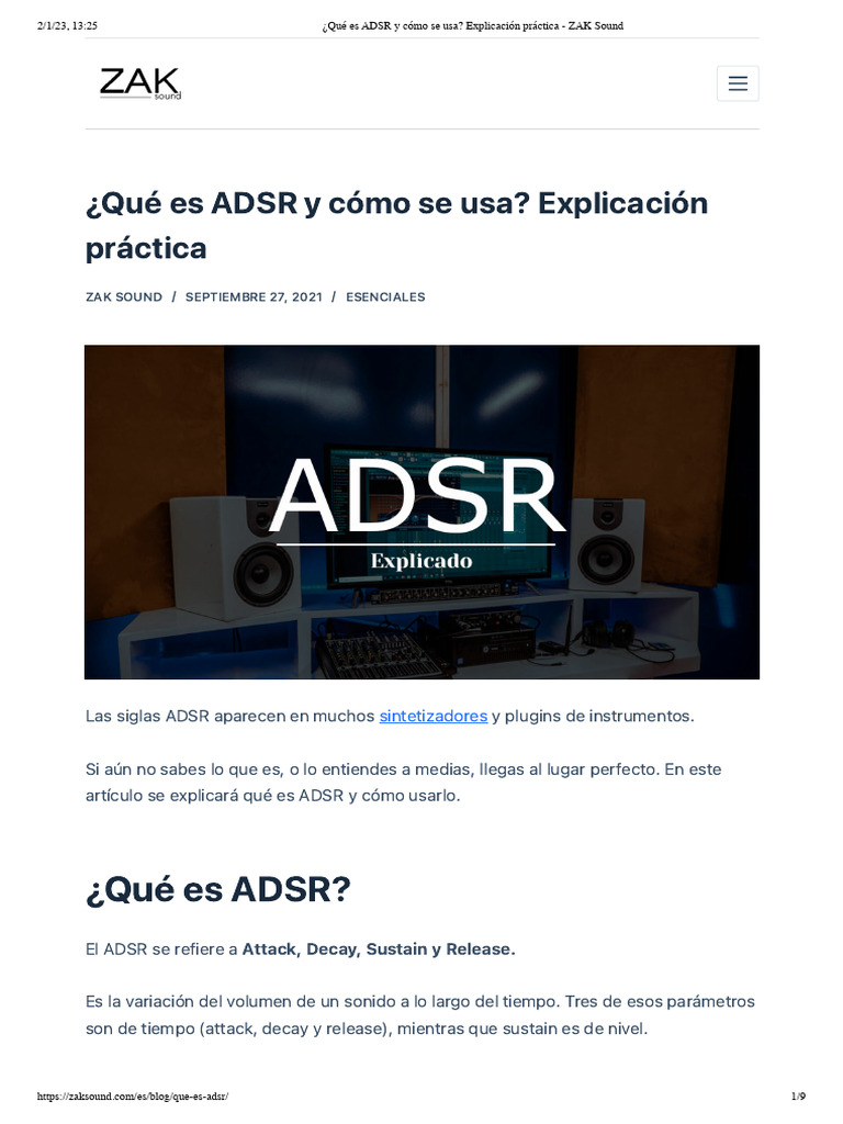 ¿Qué Es ADSR? | PDF | Sintetizador