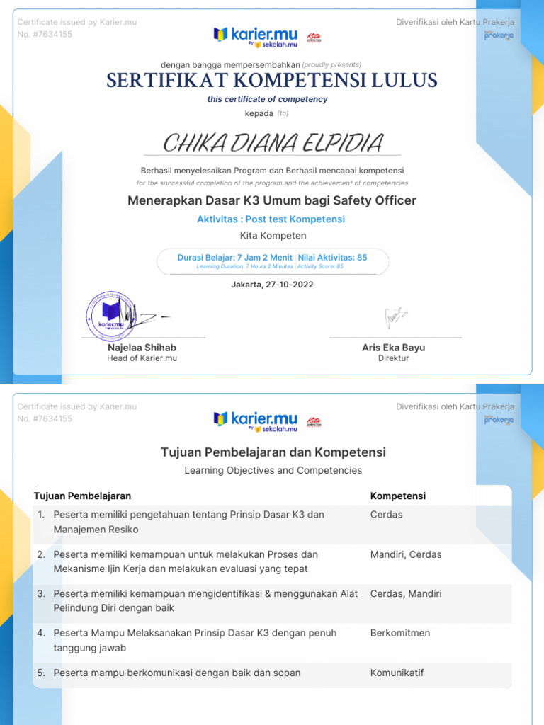 Sertifikat K3 Dasar Pdf