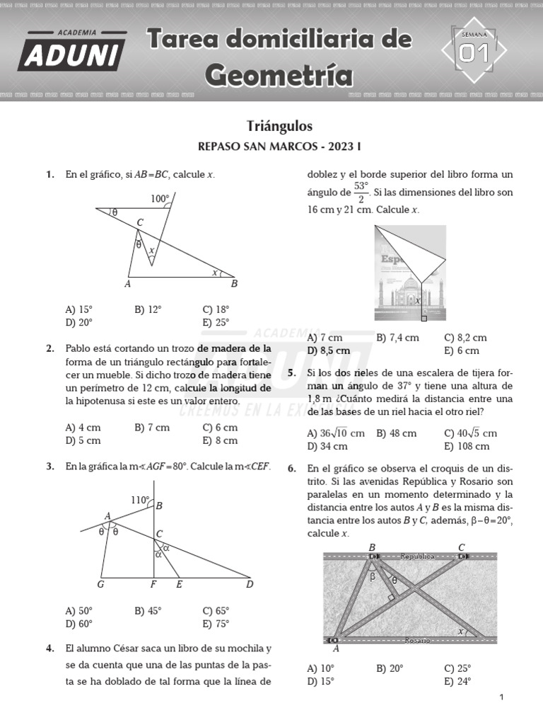 G RSM Dom Sem1 | PDF | Triángulo | Geometría Elemental
