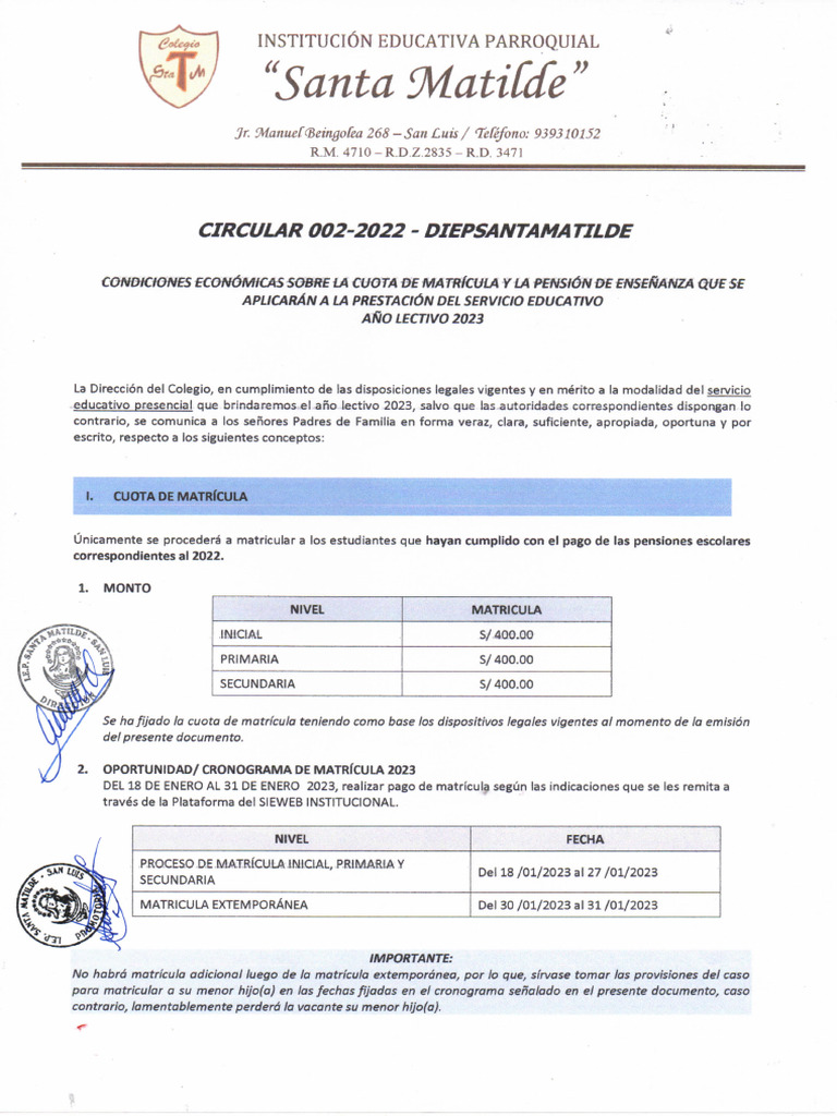Circular 002-2022 | PDF